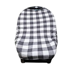 Car seat Cover Black and White Checkered, Multi-use: Covers for Babies, Breastfeeding Cover, Canopy Cover, Baby Stroller Covers