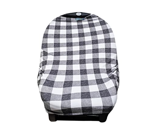 Car seat Cover Black and White Checkered, Multi-use: Covers for Babies, Breastfeeding Cover, Canopy Cover, Baby Stroller Covers