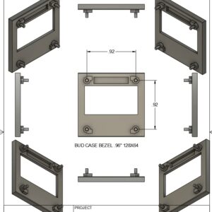 Bud Box PC-11478 Enclosure Bezel .96inch for OLED 128 x 64 Arduino / Raspberry Pi Project, Black