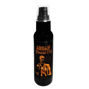 naked armor argan beard oil - 2 fl oz organic beard oil for men, all-natural for a smoother, softer, hydrated beard, mens beard oil with coconut oil, avocado oil, babassu oil, made in usa, great gift