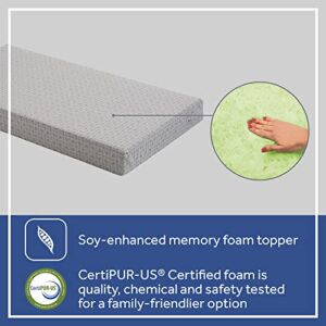 Sealy Butterfly 2-Stage Dual Firm Antibacterial Foam Baby Crib Mattress & Toddler Bed Mattress, Hypoallergenic Waterproof Memory Foam Crib Mattress, GREENGUARD GOLD Certified,Made in USA,52"x28",White