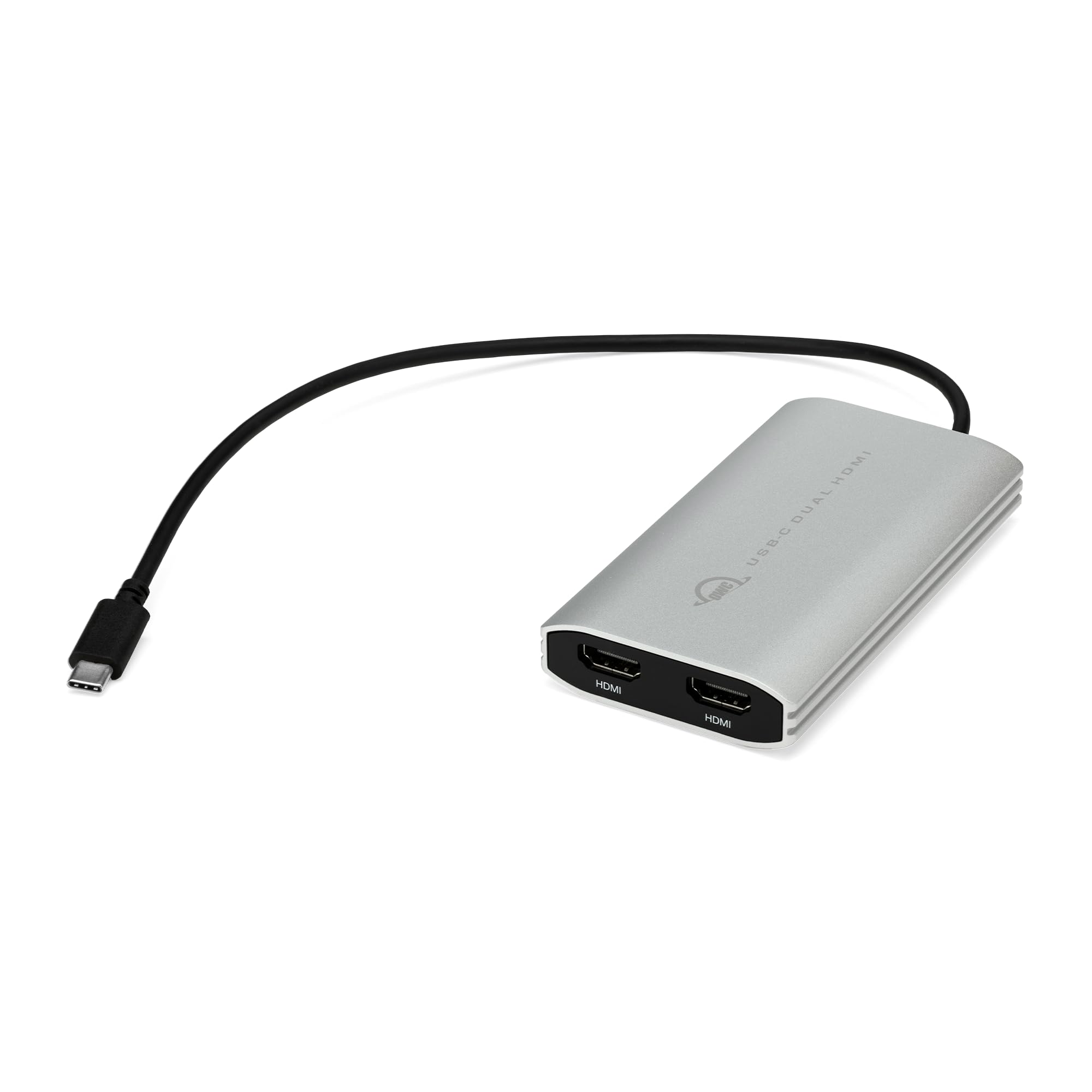 OWC USB-C to Dual HDMI 4K Display Adapter with DISPLAYLINK for Apple M1 Mac or Any Mac or PC with USB-C or Thunderbolt