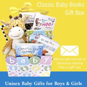 Baby Gift Basket with Books Gender Neutral Design Classic Baby Books