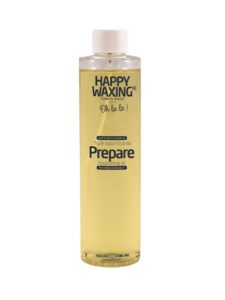 happy waxing - prepare nourishing oil - used for pre and post waxing rituals - for a nourished and moisturized skin - soft jasmin scent - 8.45 oz - 250 ml