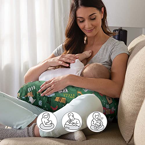 Boppy Nursing Pillow Cover, Green Farm, Cotton Blend, Fits the Original Support for Breastfeeding, Bottle Feeding and Bonding, Cover Only, Sold Separately