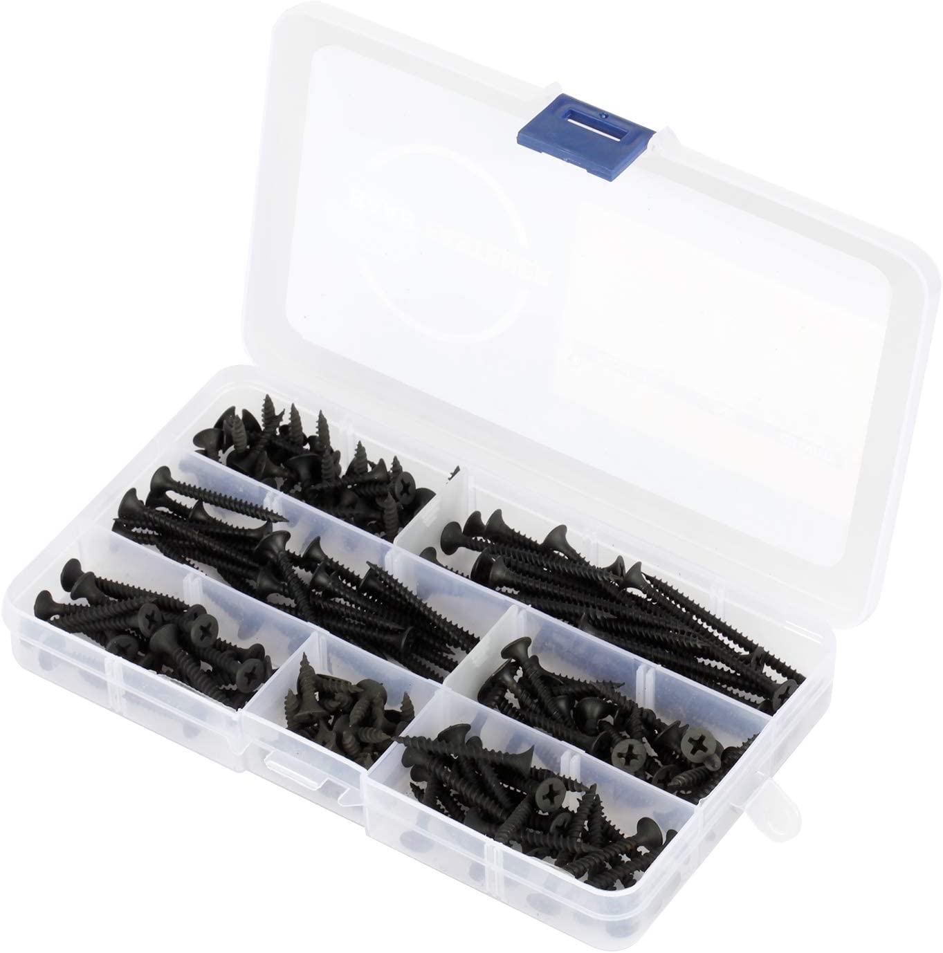 FASTENER TREE #6 Drywall Screws Assortment Kit, Fine Thread Bugle Head Black Screws Self Tapping Screws for Wood, Soft Metal, Drywall 180Pcs