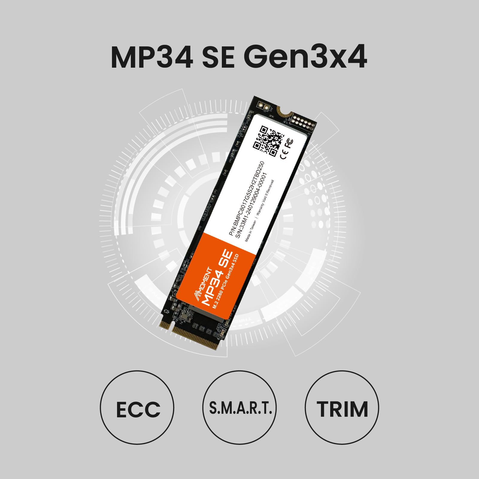 MMOMENT MT34 512GB SSD PCIe Gen3 NVMe M.2 2280 Internal Solid State Drive, Gen3.0X4, Read Speed up to 2000MB/s, for Laptop and PC Desktop