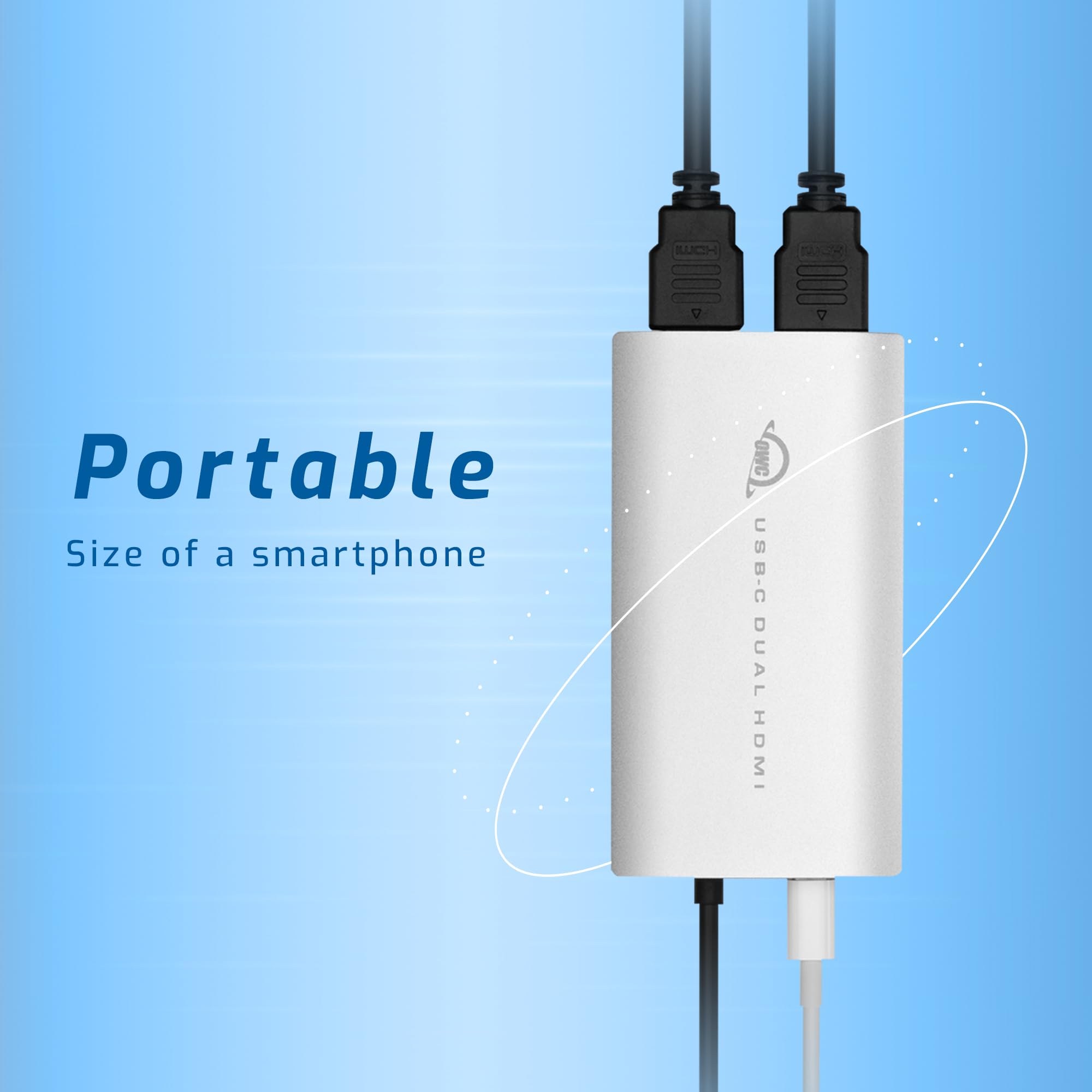 OWC USB-C to Dual HDMI 4K Display Adapter with DISPLAYLINK for Apple M1 Mac or Any Mac or PC with USB-C or Thunderbolt