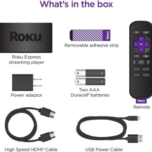 Roku Express HD Streaming Media Player with High Speed HDMI Cable and Simple Remote & Bundle Swanky Cables HDMI Cable