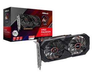 asrock amd radeon rx 6500 xt phantom gaming d 4gb oc gddr6 0db silent cooling 18 gbps 64-bit 7680 x 4320 graphics card dual fan hdmi displayport