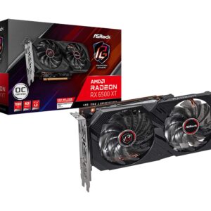 ASRock AMD Radeon RX 6500 XT Phantom Gaming D 4GB OC GDDR6 0dB Silent Cooling 18 Gbps 64-bit 7680 x 4320 Graphics Card Dual Fan HDMI DisplayPort