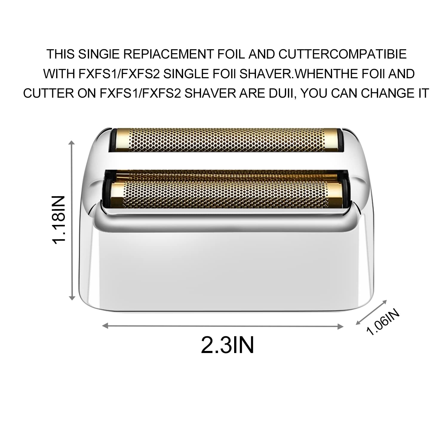 2 PACK silver Shaver Replacement Foil and Cutters compatible with BaByliss Barberology Double FXFS2 Metal shaver foil replacement