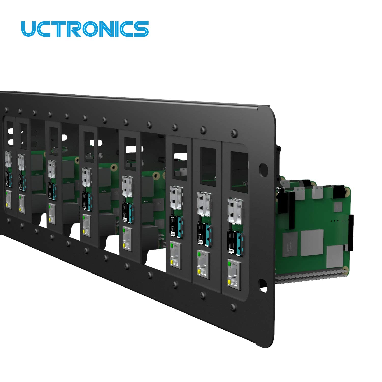 UCTRONICS 19 inch 3U Rack Mount with Pi 3B and Pi 4B Mounting Plate