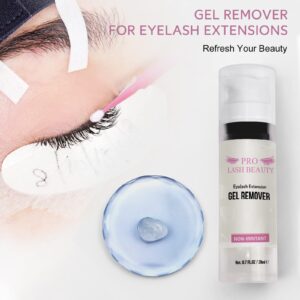 Eyelash Extension Remover, 20ml Lash Remover for Lash Extensions Eyelash Gel Remover Set with Brushes No Irritation Quick Dissolves Less than 60s Eyelash Adhesive Removal No fragrance