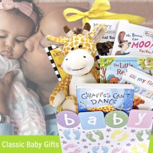 Baby Gift Basket with Books Gender Neutral Design Classic Baby Books