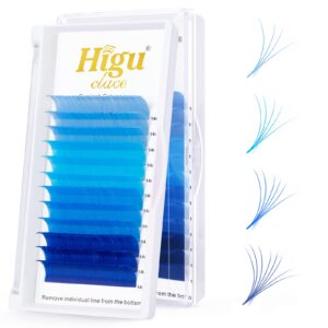 colored lash extensions 0.07 d durl 14mm ombre blue lash extensions 14mm-16mm easy fan volume lash extensions c/d curl color lashes extension ombre colored lashes extensions (blue 0.07d 14)