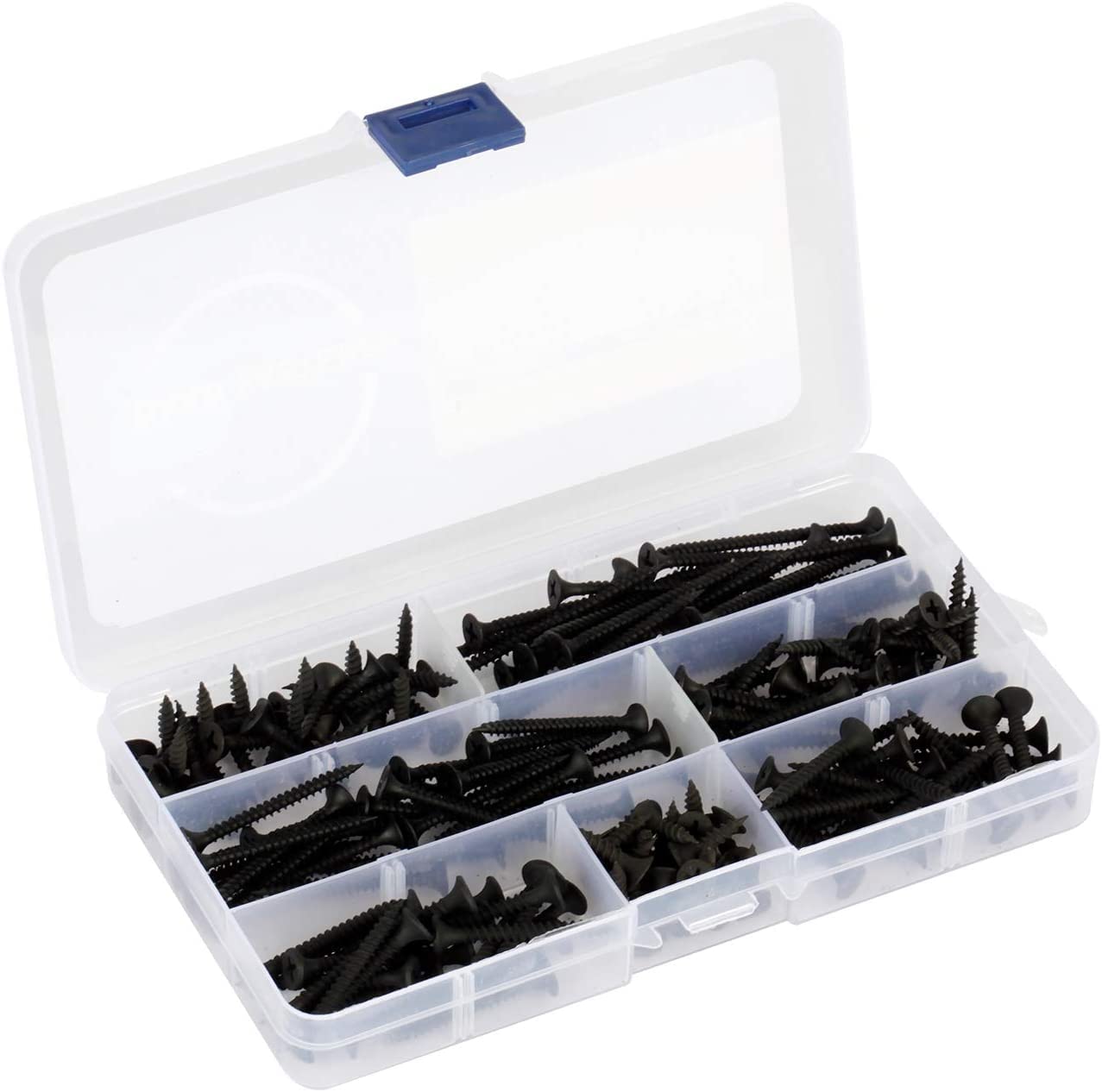 FASTENER TREE #6 Drywall Screws Assortment Kit, Fine Thread Bugle Head Black Screws Self Tapping Screws for Wood, Soft Metal, Drywall 180Pcs