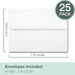 Set of 25 Baby Shower Invitations with Envelopes, Diaper Raffle Tickets and Baby Shower Book Request Cards - Eucalyptus