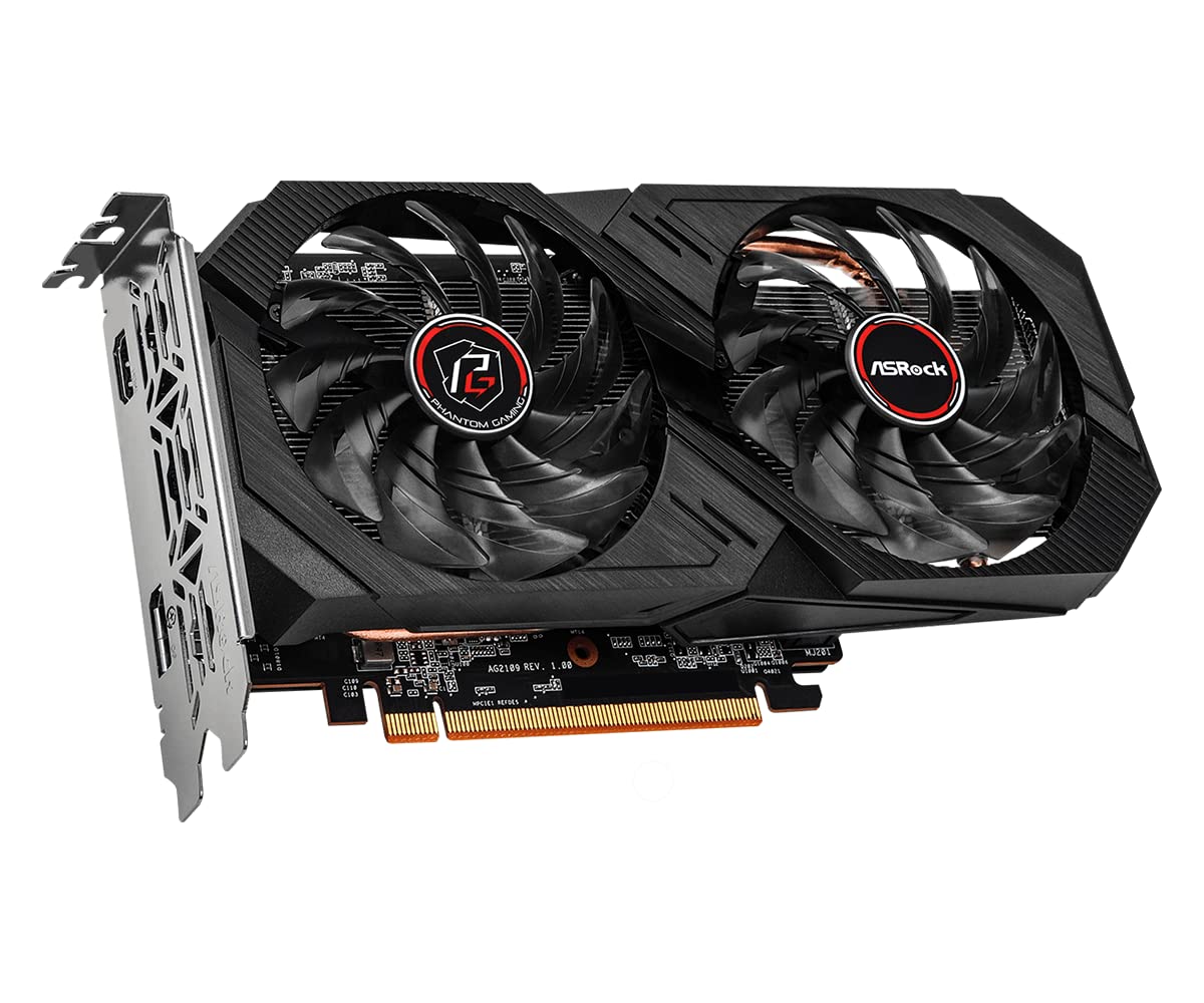 ASRock AMD Radeon RX 6500 XT Phantom Gaming D 4GB OC GDDR6 0dB Silent Cooling 18 Gbps 64-bit 7680 x 4320 Graphics Card Dual Fan HDMI DisplayPort