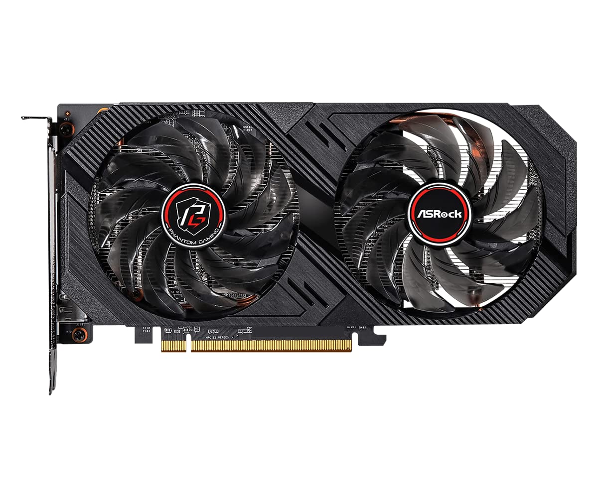 ASRock AMD Radeon RX 6500 XT Phantom Gaming D 4GB OC GDDR6 0dB Silent Cooling 18 Gbps 64-bit 7680 x 4320 Graphics Card Dual Fan HDMI DisplayPort