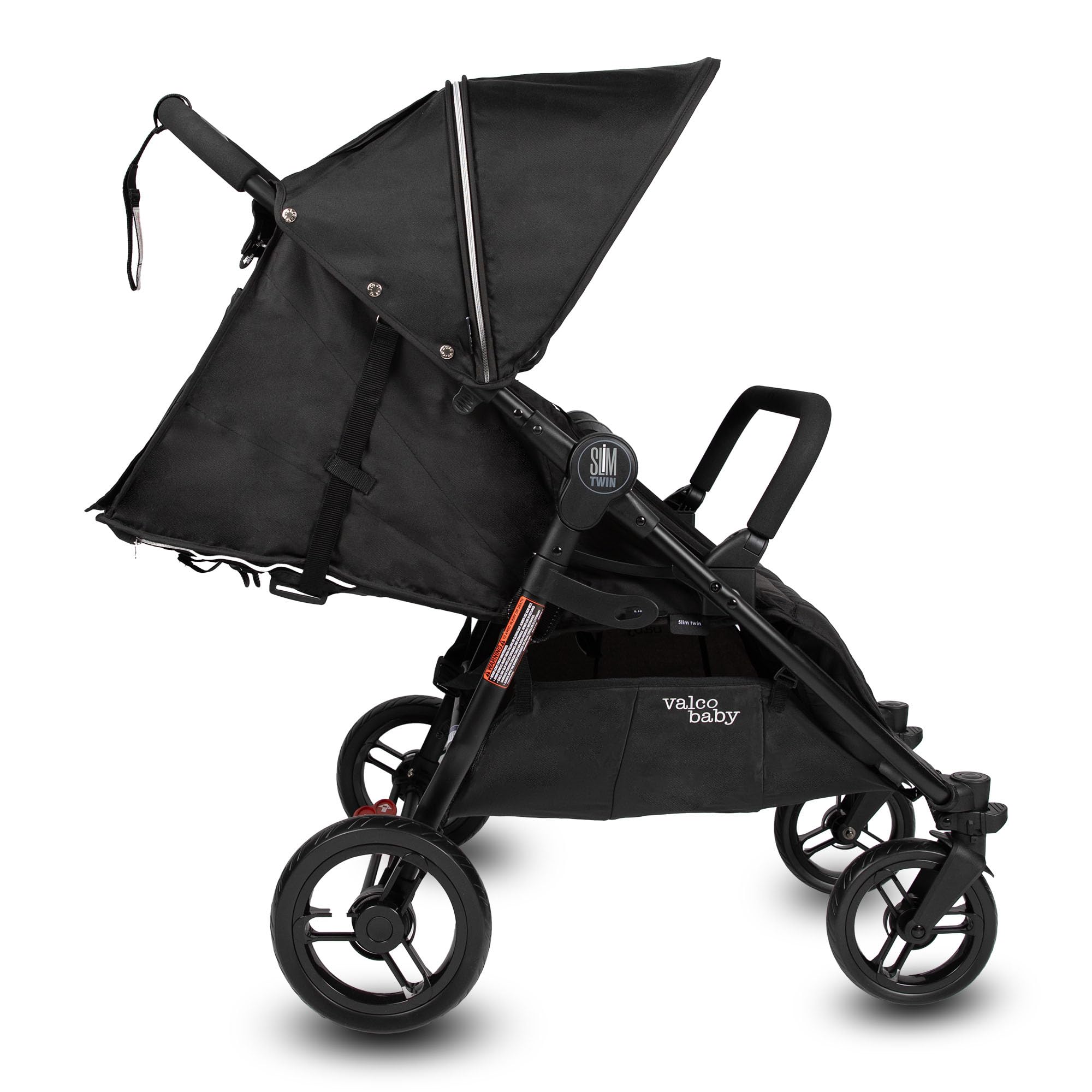 Slim Twin Stroller 2024, Double Stroller, Font Bar, Easy to Fold, Large Canopy Cover (Licorice)