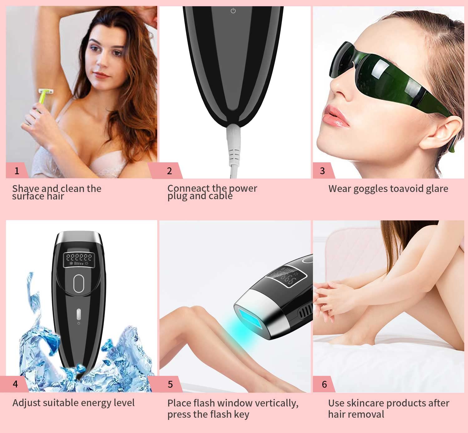 Permanent Painless Ice-Cooling IPL Laser Hair Removal for Women & Men, Upgrade to 999,999 Flashes Facial Body Profesional IPL Epilator Machine