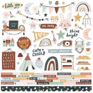 boho baby cardstock stickers 12"x12" - combo