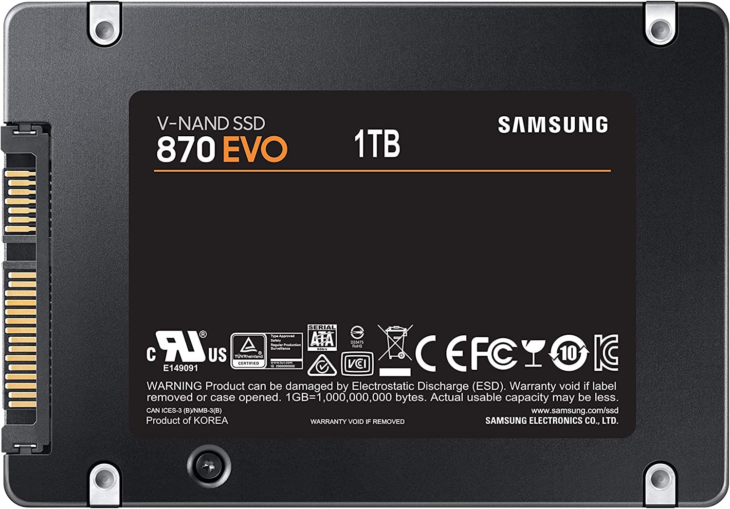 Samsung 870 EVO MZ-77E1T0E 1 TB Solid State Drive - 2.5" Internal - SATA (SATA/600)