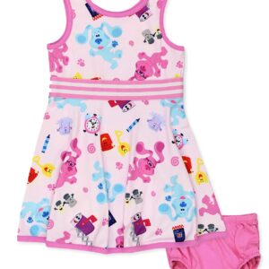 Blue's Clues & You Baby Toddler Girls Fit and Flare Ultra Soft Dress (24 Months, Baby Pink)