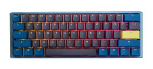 ducky one 3 mini daybreak 60% mechanical keyboard: quack mechanics dampening, hot-swappable cherry mx clear switches, high-density pbt tripleshot keycaps, rgb, us