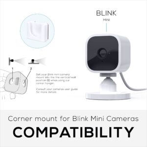 [EOL] Corner Wall Mount for Blink Mini (2 Pack) Security Camera - Adhesive Holder, No Hassle Bracket, Strong 3M VHB Tape, No Screws, No Mess Install (White) by Brainwavz [EOL]