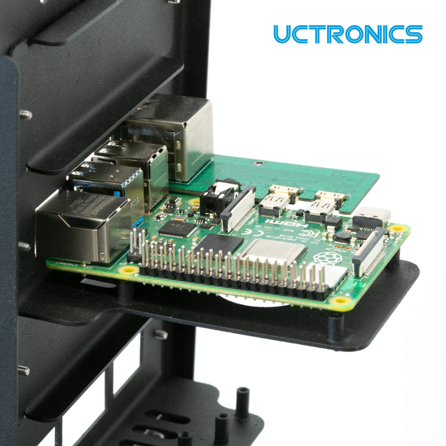 UCTRONICS 19 inch 3U Rack Mount with Pi 3B and Pi 4B Mounting Plate