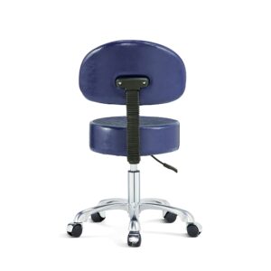 Lilfurni Thick Sturdy Padding with Wheels and Back Support,Swivel Rolling Stool Round Chair,Adjustable Stool for Doctor,Medical,Massage Salon,Office(Blue