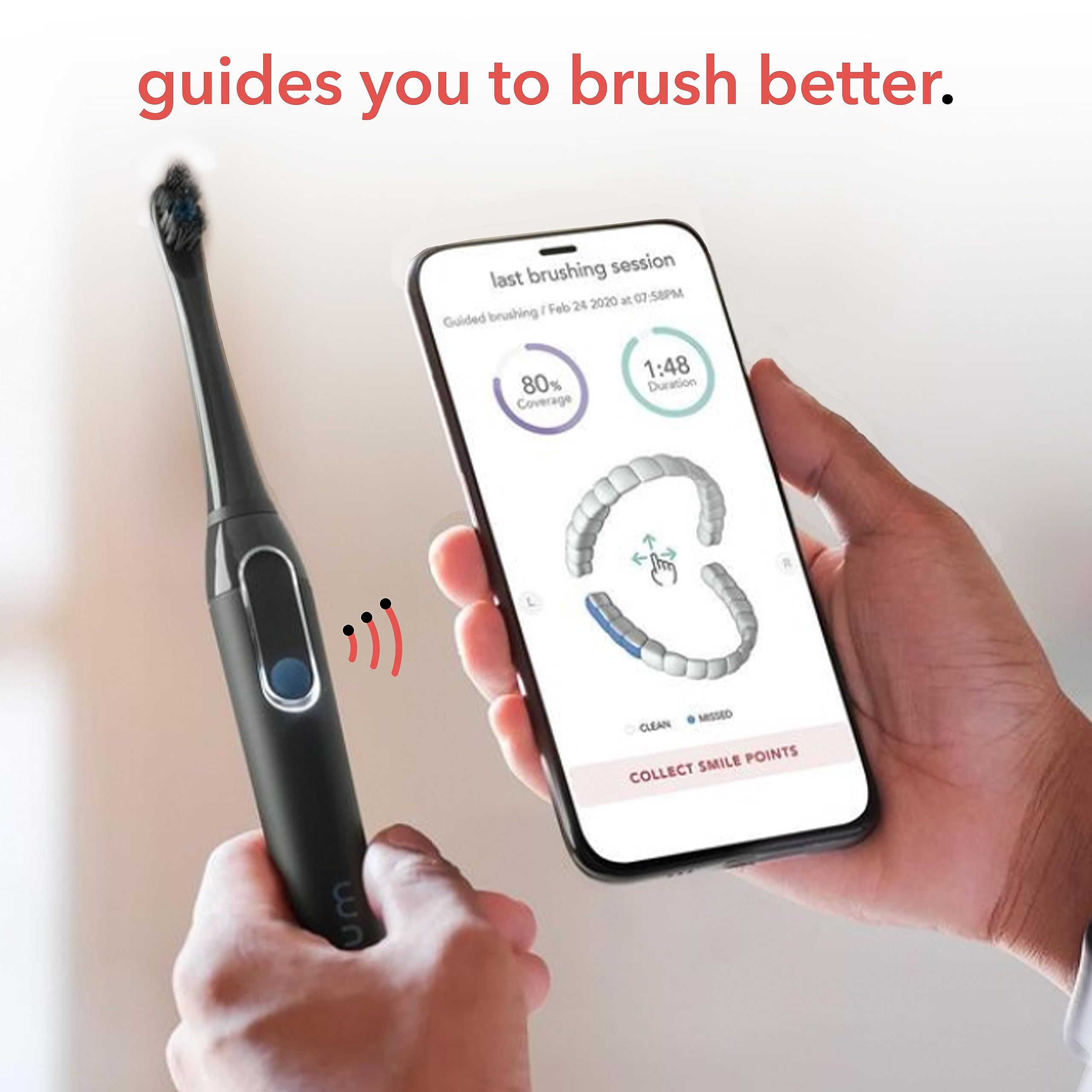 hum by Colgate Smart Rechargeable Electric Toothbrush Kit, Black, Unisex-Adults