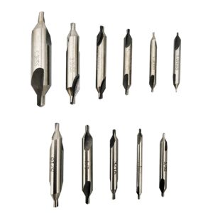 LApher Center Drill Bits Combined Drill Countersink Lathe Mill Tool Set of 11 Pcs(1/8" 3/16" 1/4" 5/16" 3/8";5  3  2.5  2  1.5  1mm)