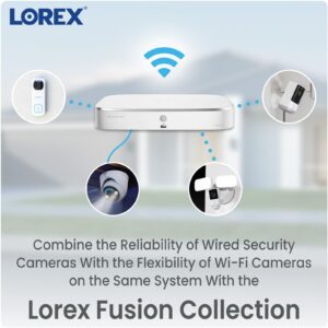 Lorex Fusion 4K Security Camera System w/ 2TB NVR - 8 Channel PoE Wired Home Security System w/ 4 Metal Cameras - Motion Detection, Two-Way Audio, Color Night Vision, Weatherproof Surveillance