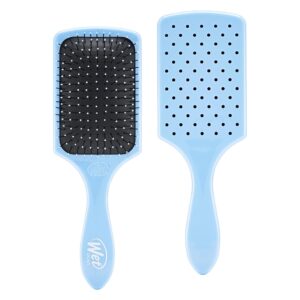 wet brush paddle detangler hair brush, sky - ultra-soft intelliflex detangling bristles with aquavent design - spread hair treatments evenly - pain-free hair brush for women, men, wet and dry hair