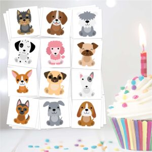 FashionTats Puppy Temporary Tattoos | Pack of 36 | MADE IN THE USA | Skin Safe | Party Supplies & Favors | Removable