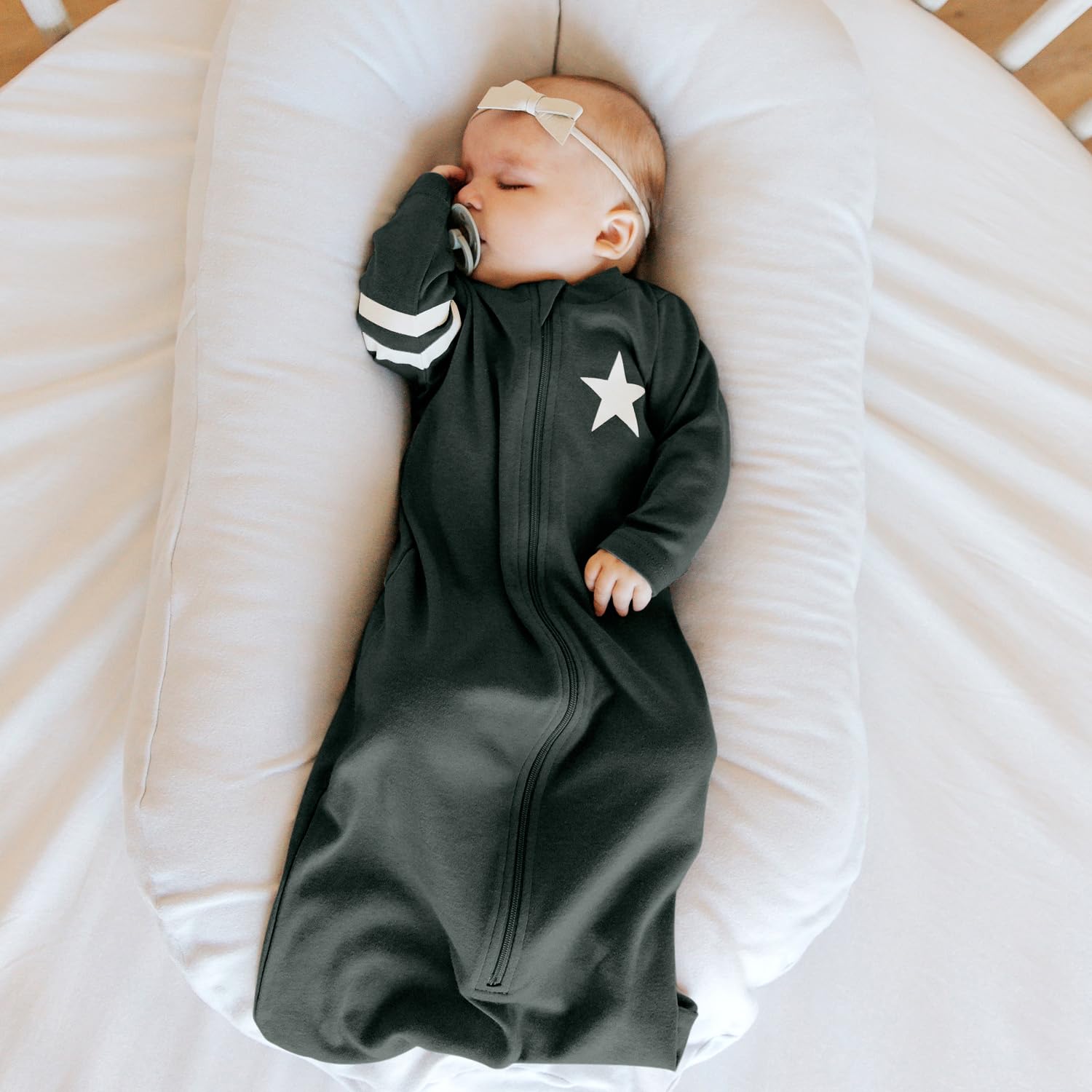 Babysoy Long Sleeve Pattern Sleep Sack Wearable Blanket (12-24 Months, Space-Pirate)