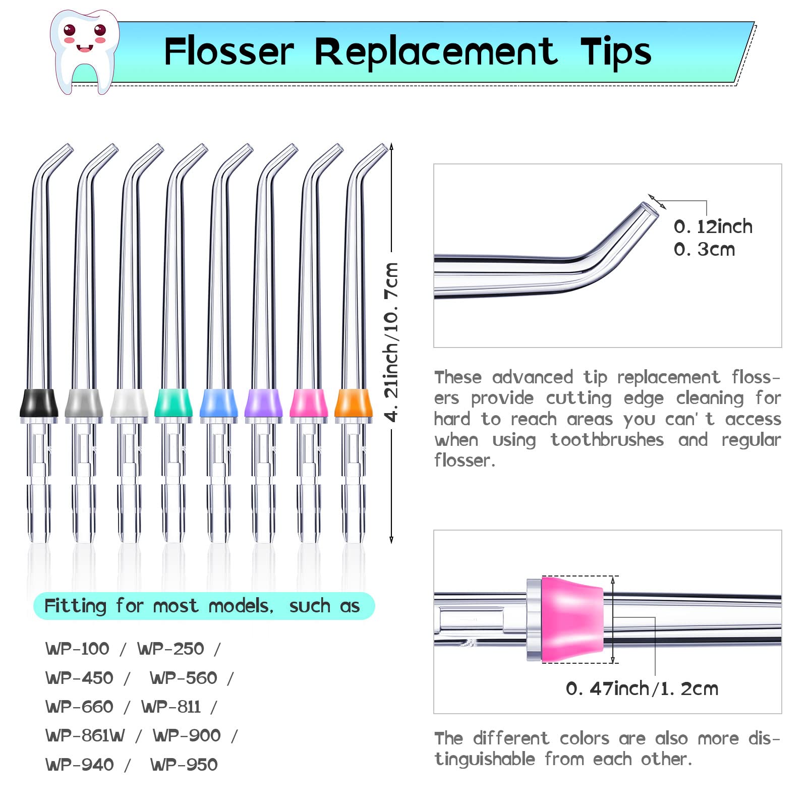 Tondiamo Replacement Hose Compatible with Waterpik Water Flosser Parts Dental Irrigator Handle Oral Hygiene Accessories Oral Irrigator Flossers Replacement Tips Reservoir Tank Valve Rubber Gasket