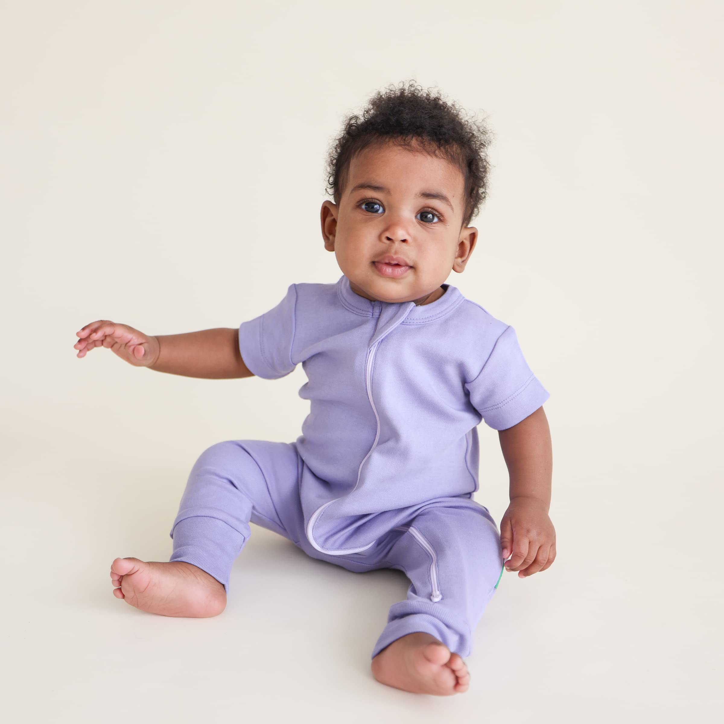 PARADE Organic Essential Basics '2-Way' Zip Romper - Short Sleeve Fern 12-18 Months