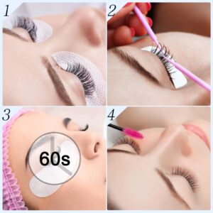 Eyelash Extension Remover, 20ml Lash Remover for Lash Extensions Eyelash Gel Remover Set with Brushes No Irritation Quick Dissolves Less than 60s Eyelash Adhesive Removal No fragrance