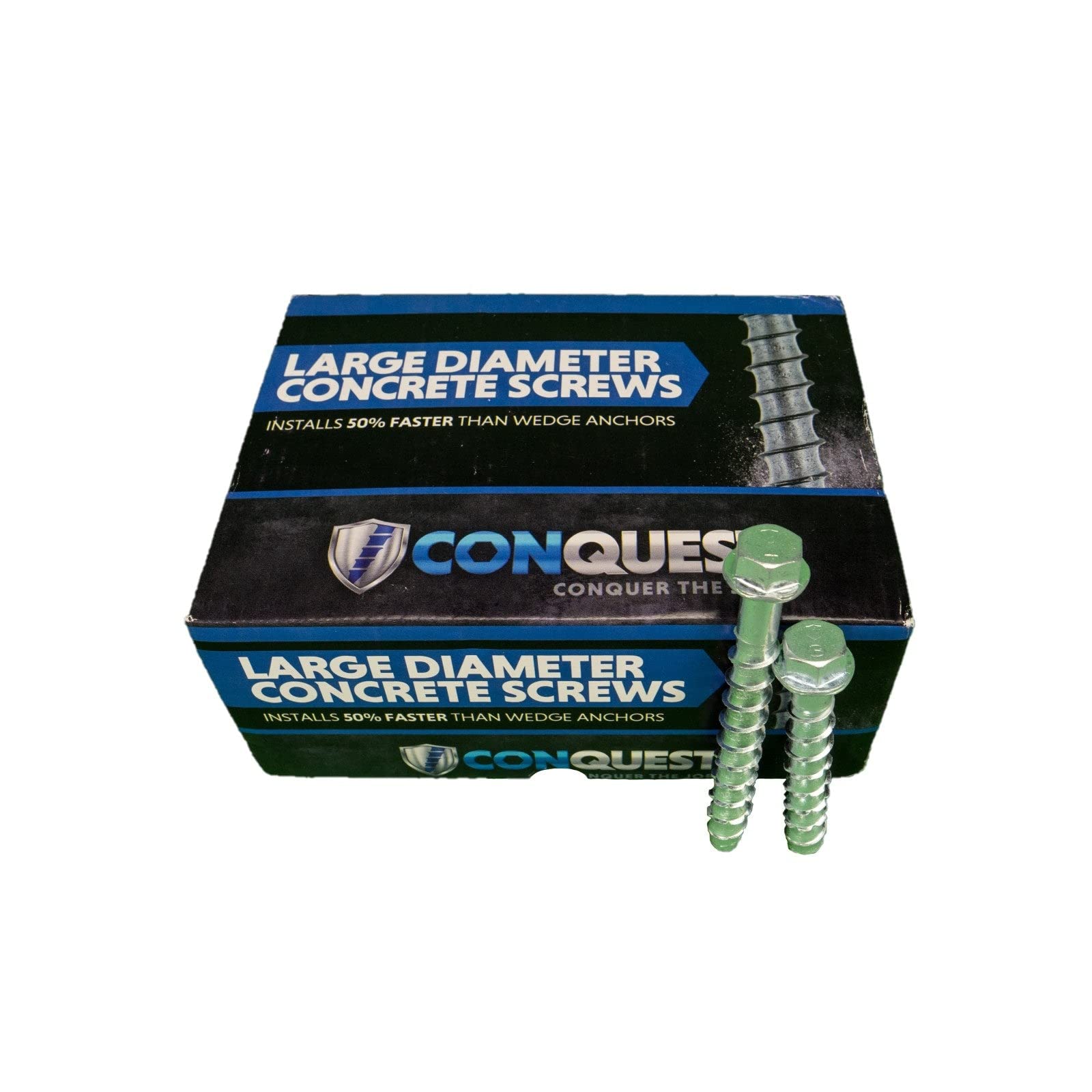 Conquest 1/2" x 6" Galvanized Large Diameter Concrete Screws for Anchoring into Masonry or Uncracked Concrete (Pack of 25)