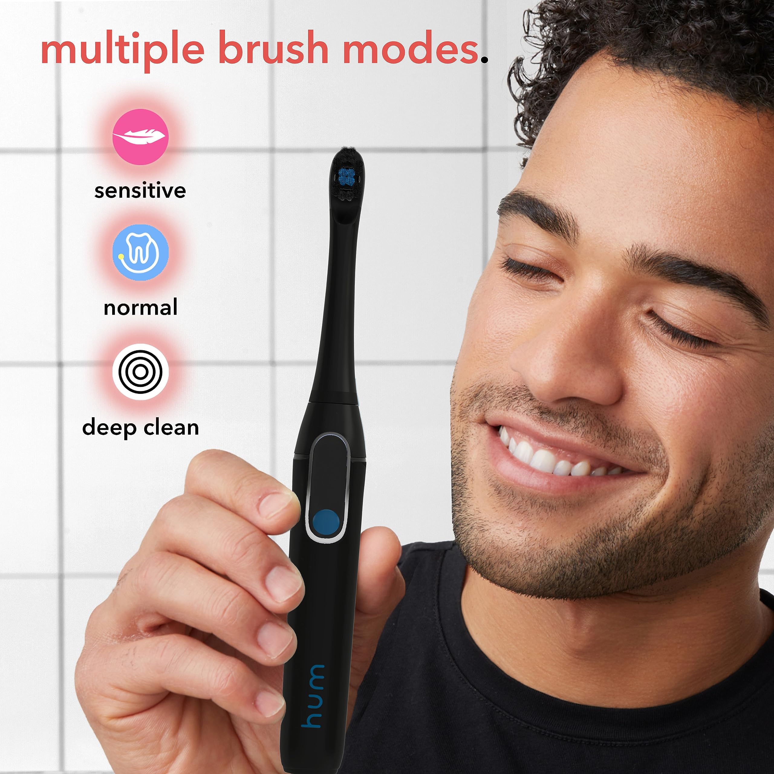 hum by Colgate Smart Rechargeable Electric Toothbrush Kit, Black, Unisex-Adults