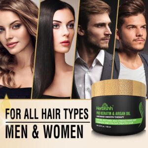 Herbishh After Color Shampoo Combo Contains Hair Color Shampoo Hair Dye 500ml Argan Oil 30ml Pro Keratin And Argan Hair Mask 100gm For Hair Straightening, Shine And Protection (Light Brown)