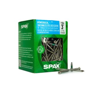 SPAX #10 x 3 Exterior Trim Head Stainless Steel Wood Deck Screws POWERDECK Torx T-Star Plus (330 EA) 5 LB Bit Included Double Thread Rust Resistant