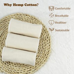 Mama Koala 3-Layer Hemp Cotton Baby Cloth Diaper Inserts, Adjustable and Reusable for Any Baby Cloth Diapers(6 Pack)