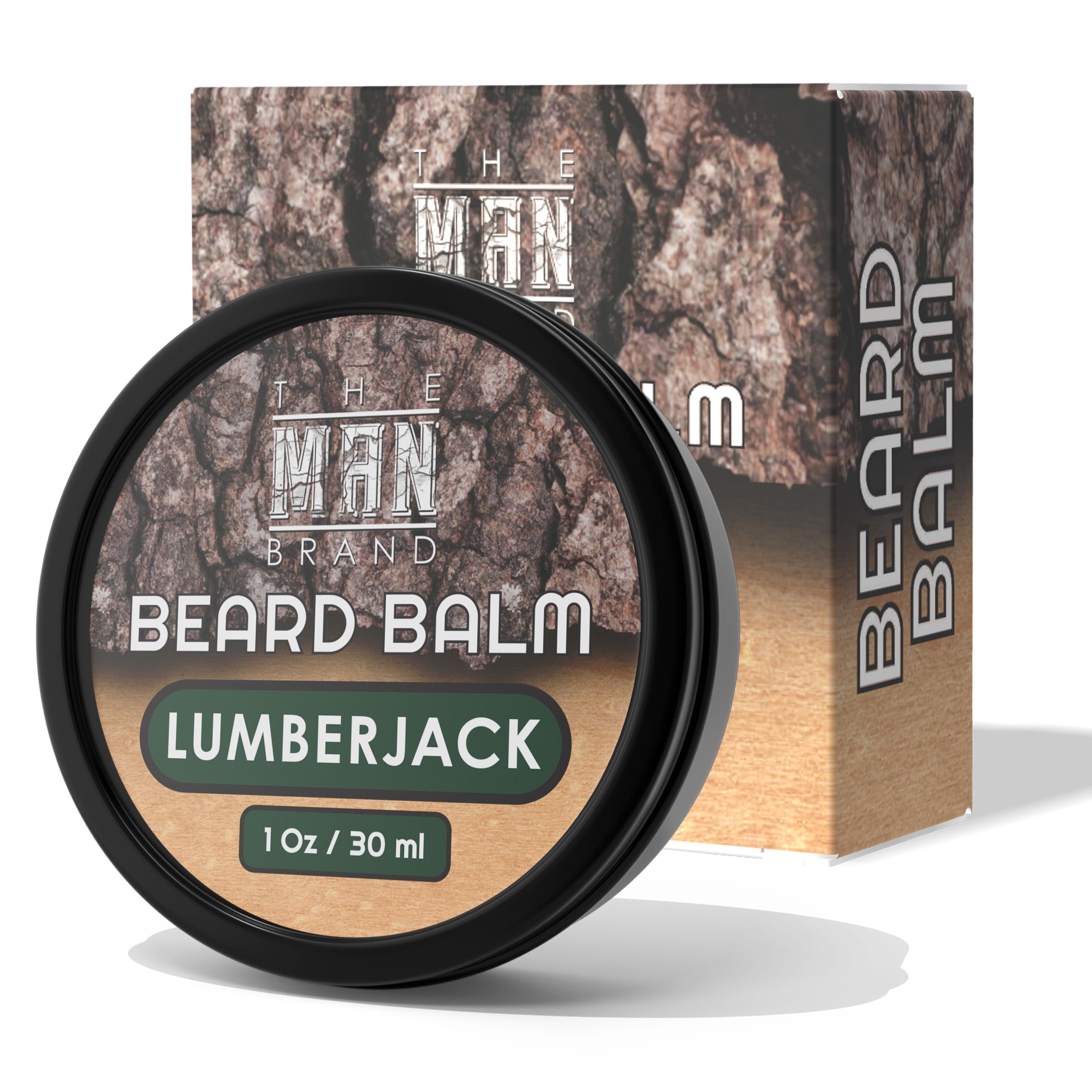 The Man Brand Beard Balm, Natural Beeswax Based Conditioning Balm for Beard Care, LumberJack Scent, 1 oz / 30 ml