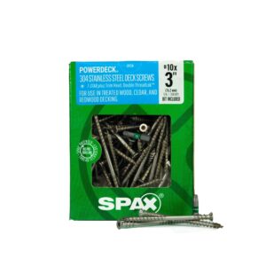 spax #10 x 3 exterior trim head stainless steel wood deck screws powerdeck torx t-star plus (330 ea) 5 lb bit included double thread rust resistant