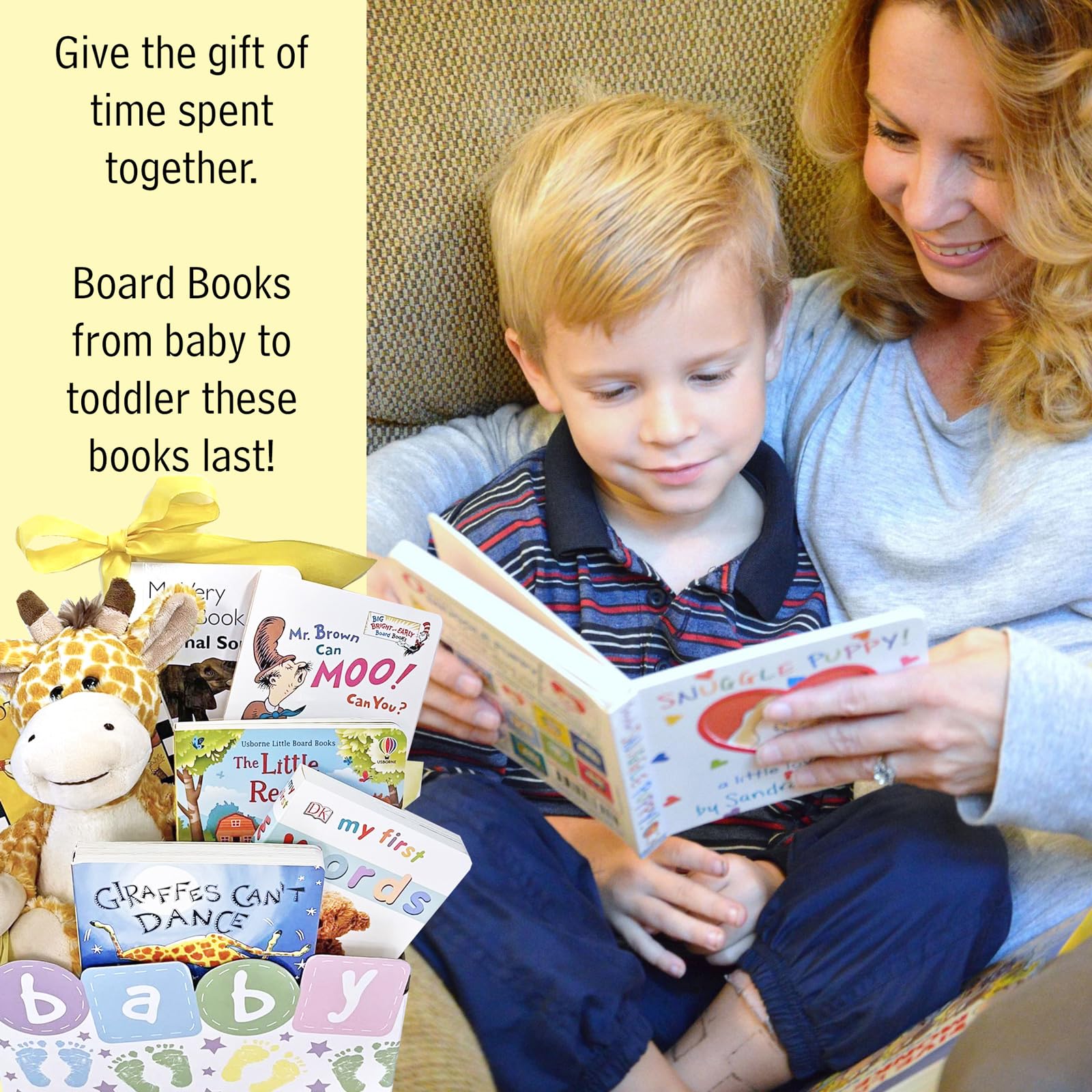 Baby Gift Basket with Books Gender Neutral Design Classic Baby Books